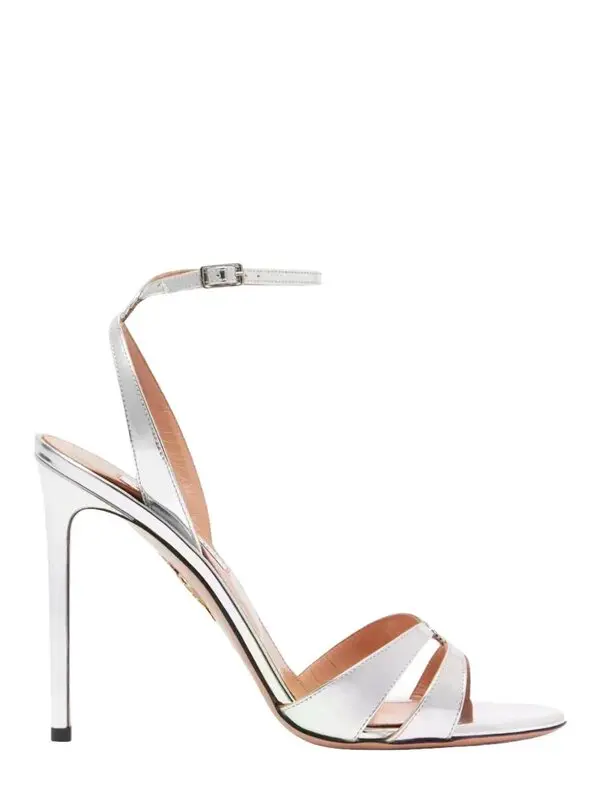 AQUAZZURA You And I Metallic Sandals - Silver