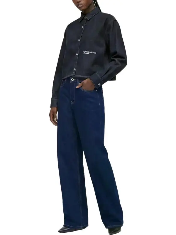 Karl Lagerfeld High-waisted Wide-leg Jeans - Blue