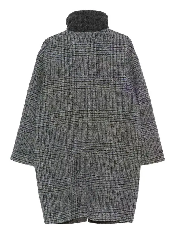MANZONI 24 Check-pattern Drawstring Coat - Grey