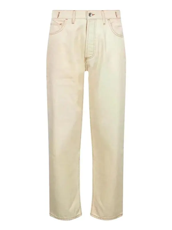 You Must Create Contrast Stitch Straight Leg Jeans - Neutrals