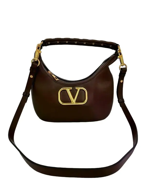 Red Valentino Hobo Bag With Stud Sign Hardware - Brown