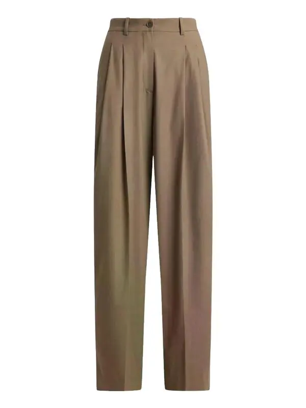 Ralph Lauren Clarice Pleated Wool Trousers - Brown