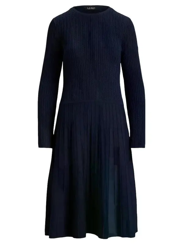 Ralph Lauren Cable-knit Long-sleeve Midi Dress - Blue