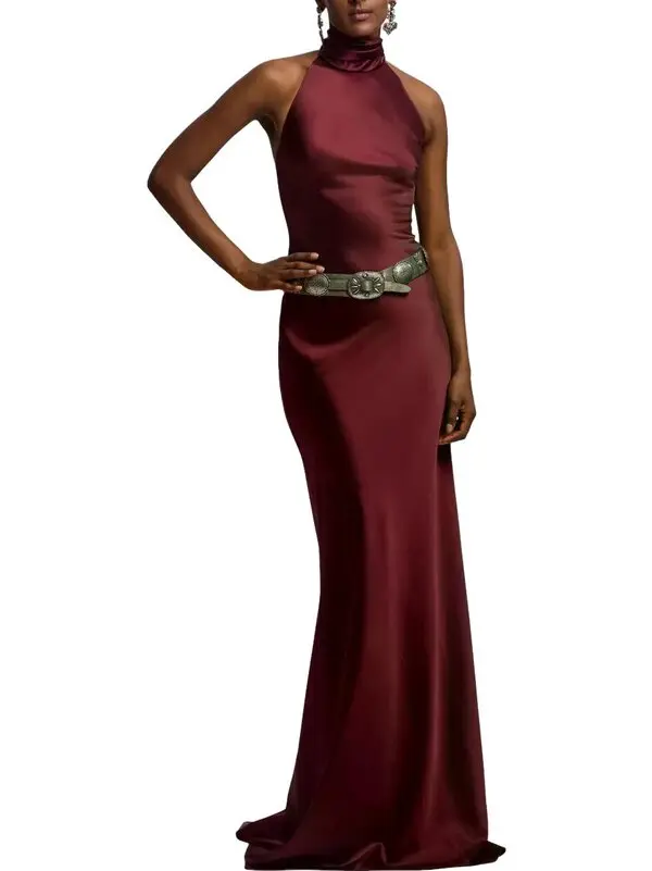 Ralph Lauren Chilton Halterneck Maxi Dress - Red