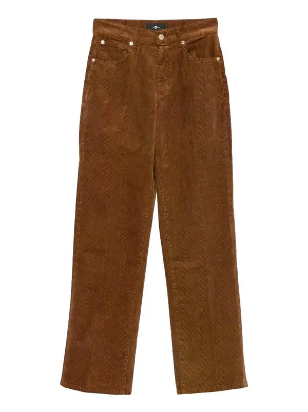 7 For All Mankind Corduroy Straight-leg Trousers - Brown