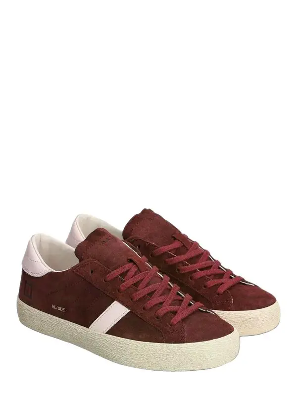 D.a.t.e. Suede Panelled Low Top Sneakers - Red