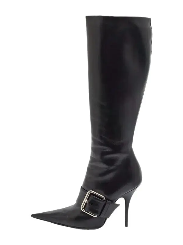 Balenciaga Knife Belted Knee-high Boots - Black