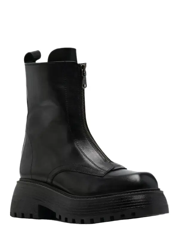 SERGIO MORETTI FIRENZE Zip-front Chunky Sole Boots - Black
