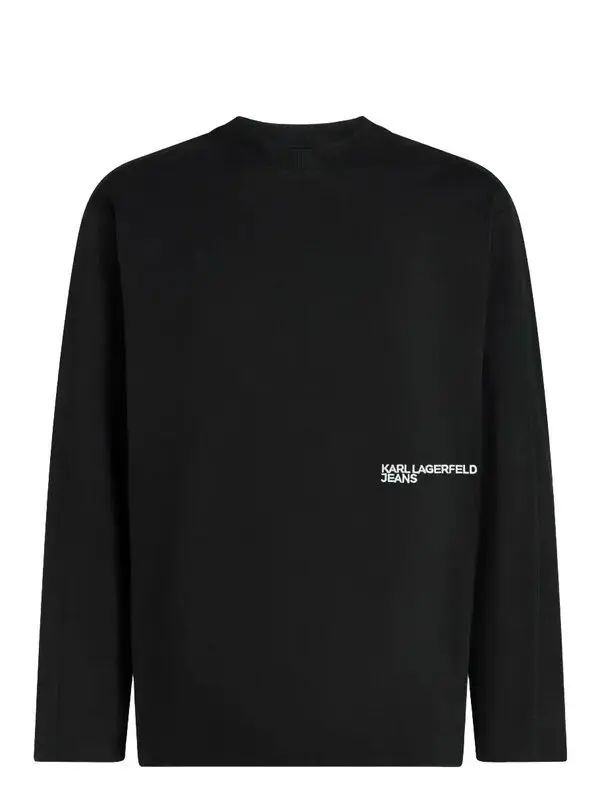 Karl Lagerfeld Relaxed Long-sleeved Seamed T-shirt - Black