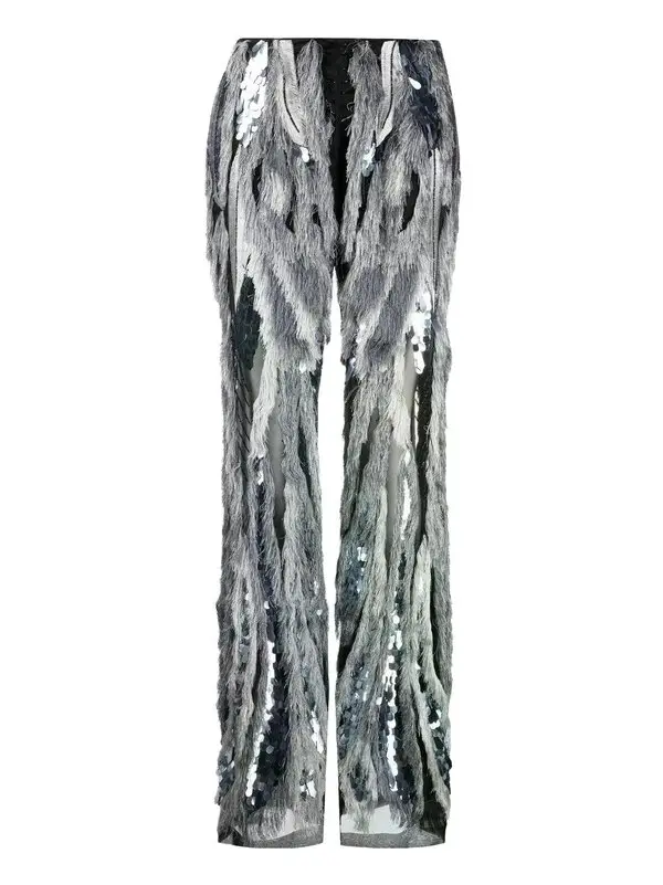 Alberta Ferretti Embellished Palazzo Pants - Black