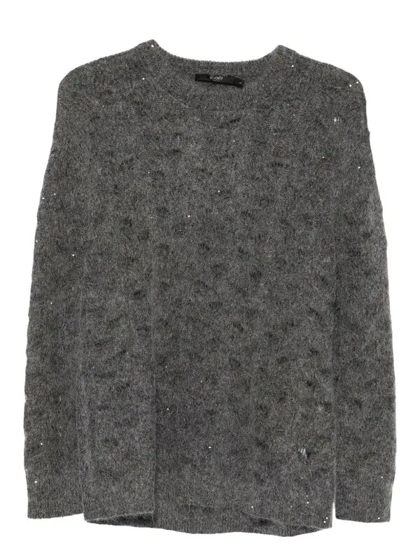 Seventy Open-knit Sequinned Sweater - Grey