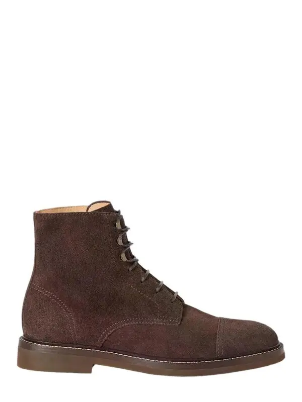 Brunello Cucinelli Suede Lace-up Boots - Brown