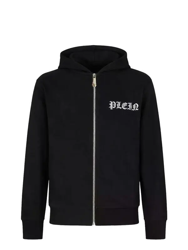 Philipp Plein Hoodie Zip Skull Stones - Black