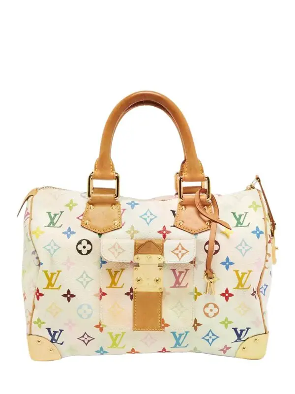 LOUIS VUITTON 2003 Speedy Monogram Multicolore Tote Bag - White