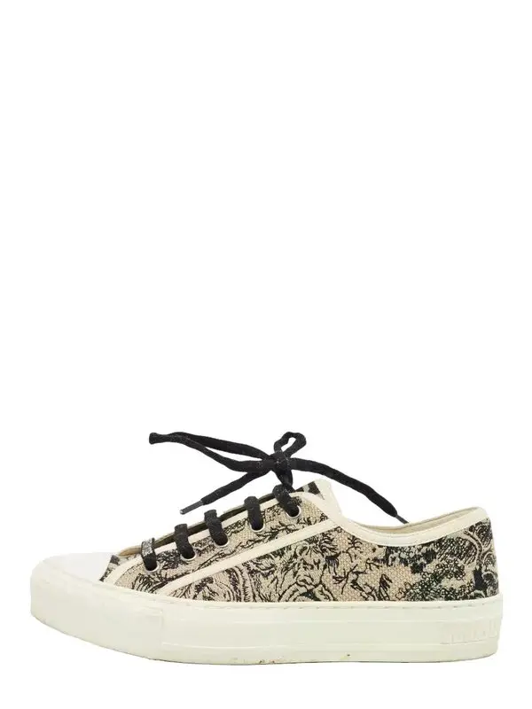 Dior Embroidered Cotton Lace-up Sneakers - Neutrals
