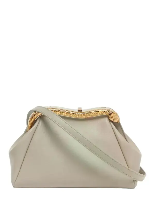 BVLGARI Serpenti Leather Pouch - Grey