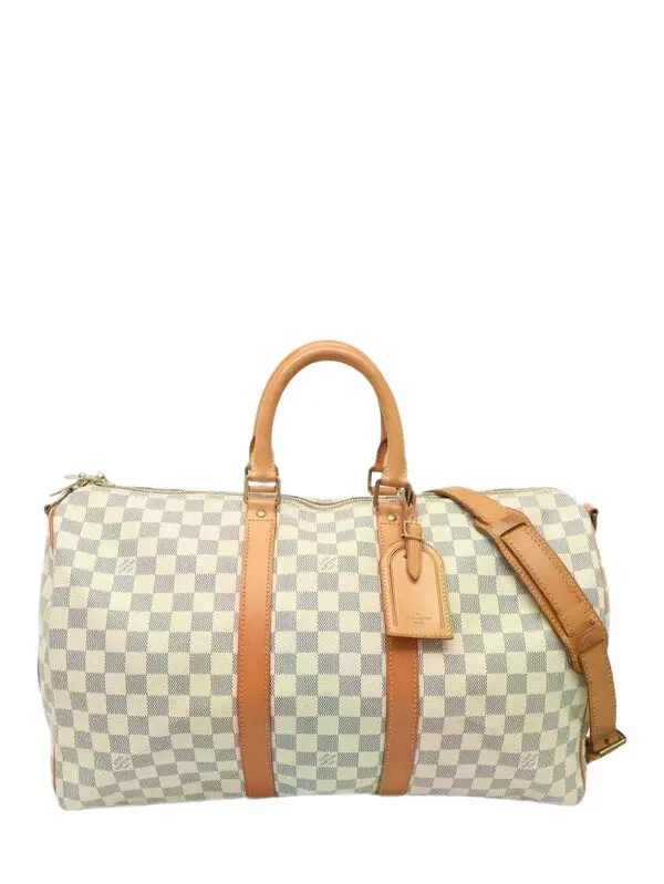 LOUIS VUITTON 2015 45 Damier Azur Keepall Bandoulière Duffle Bag - Neutrals