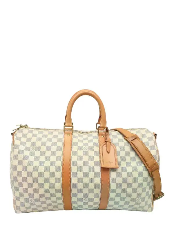 LOUIS VUITTON 2015 45 Damier Azur Keepall Bandoulière Duffle Bag - Neutrals