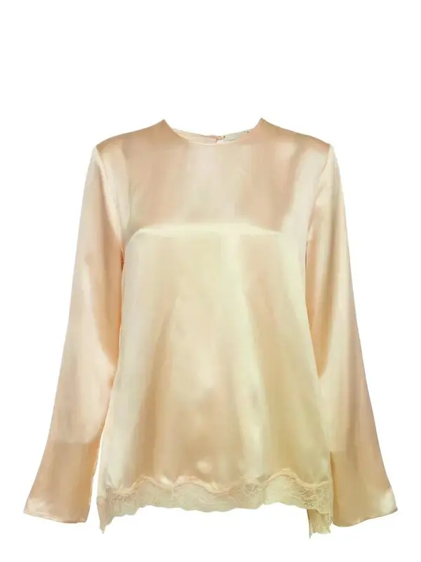 Magda Butrym Lace-trimmed Open-back Blouse - Neutrals