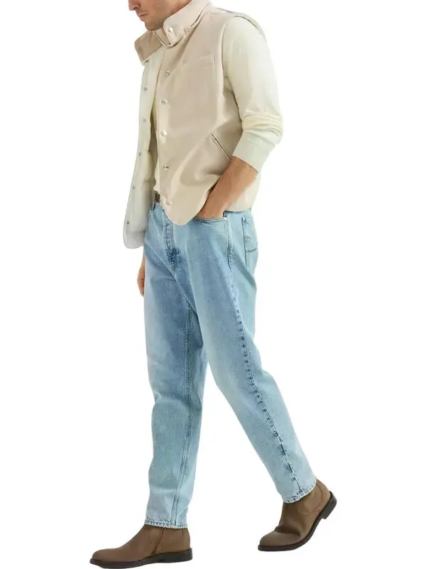 Brunello Cucinelli Sea Island Cotton And Cashmere Half-zip Sweater - Neutrals