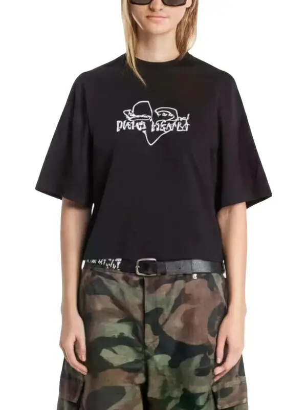 Palm Angels Venice Love Boxy T-shirt - Black