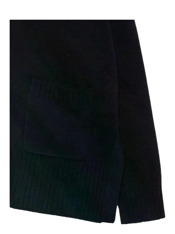 Alpha Studio Patch-pocket Knitted Cardigan - Blue