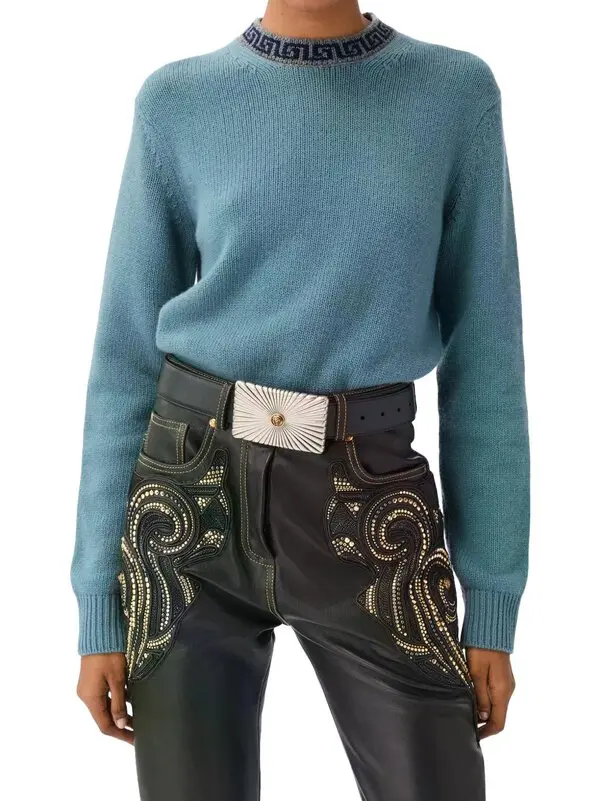 Versace Crewneck Wool & Cashmere Jumper - Blue
