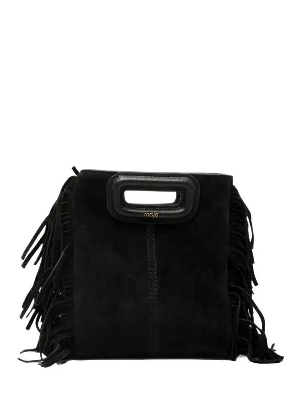 Maje M Fringe-detail Mini Bag - Black
