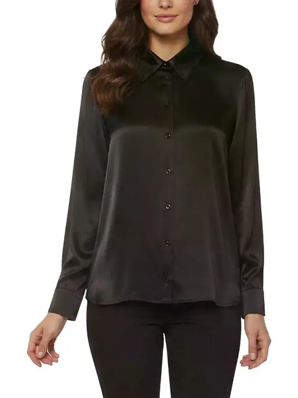 Maje Long-sleeve Button-front Shirt - Black