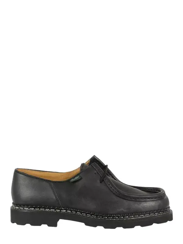 Paraboot Michael Marche Ii Leather Boat Shoes - Black