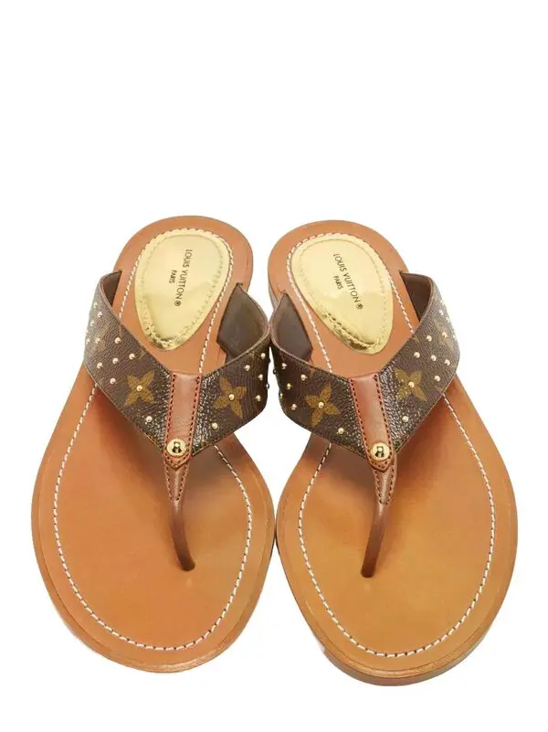 LOUIS VUITTON Sunny Studded Thong Sandals - Brown