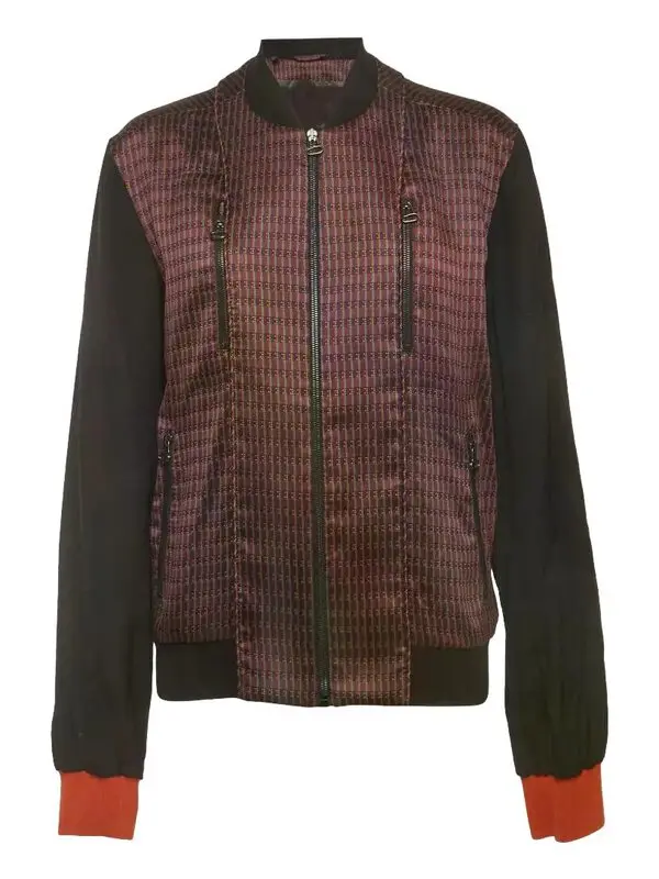 LANVIN Striped Jacquard Bomber Jacket - Grey