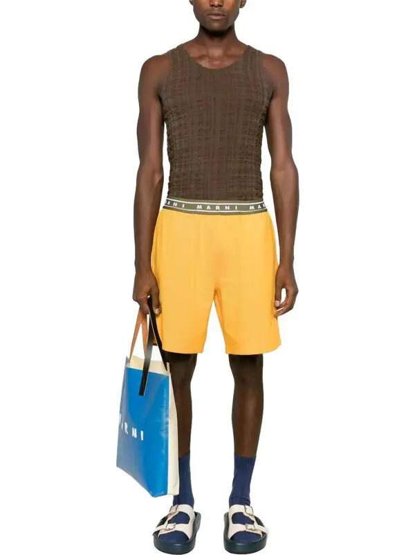 Marni Logo Waistband Track Shorts - Orange