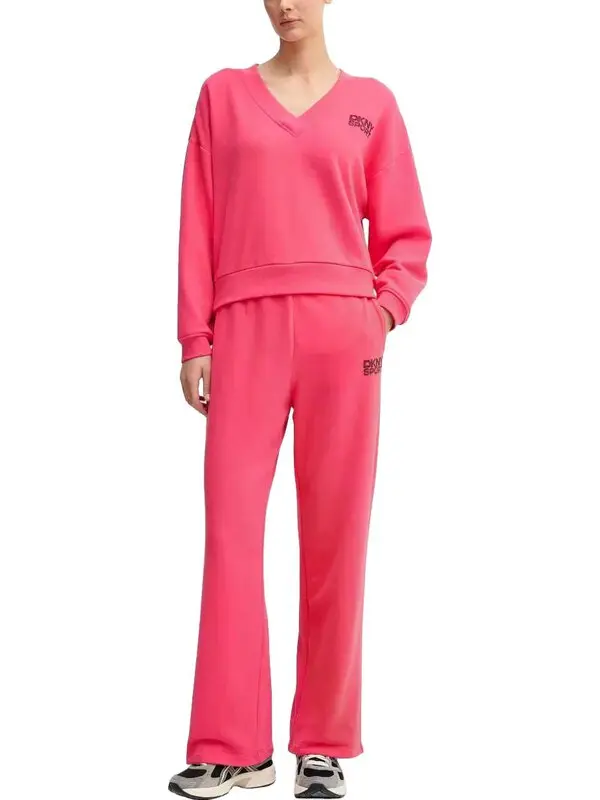 Dkny Embellished V-neck Sweater - Pink