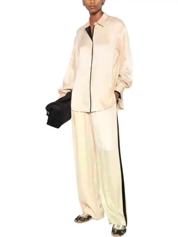 FORTE_FORTE Contrast Trim Shirt - Neutrals