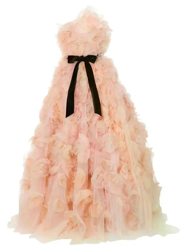 Marchesa Strapless Tulle Degrade Ballgown - Pink