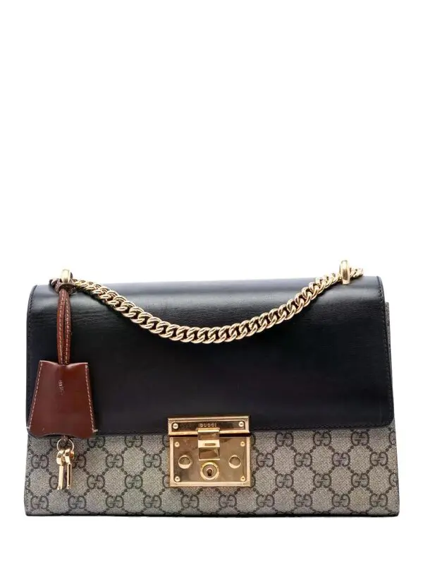 Gucci 2016-2026 Medium Gg Supreme Padlock Shoulder Bag - Black