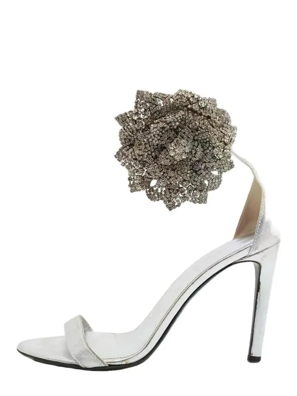 GIUSEPPE ZANOTTI Embellished Ankle Strap Sandals - Silver