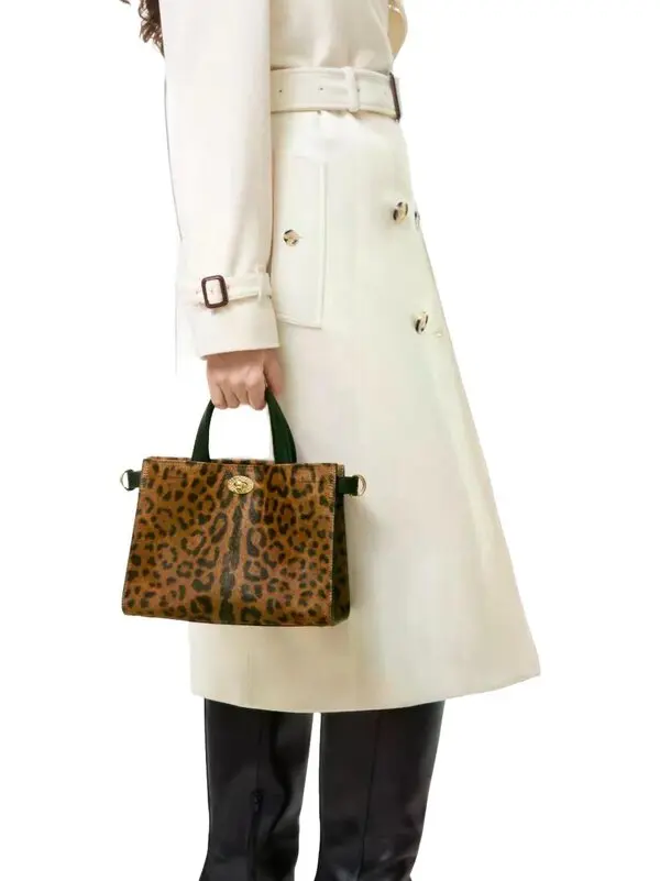 Burberry Mini Leopard-print Cotswolds Tote Bag - Brown