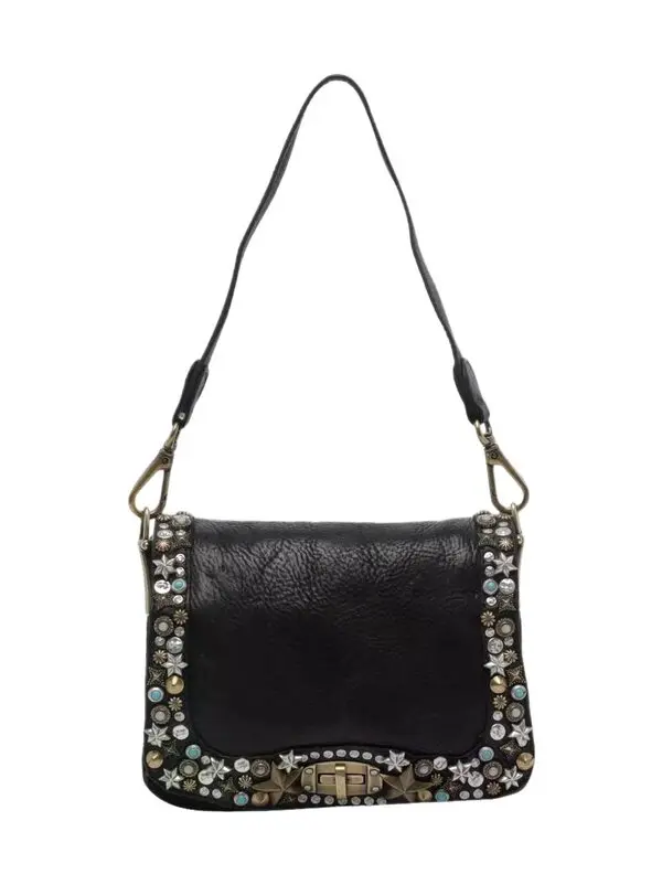 CAMPOMAGGI Perla Studded Leather Shoulder Bag - Brown