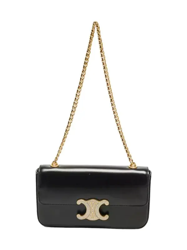 Celine Claude Crystal-embellished Shoulder Bag - Black