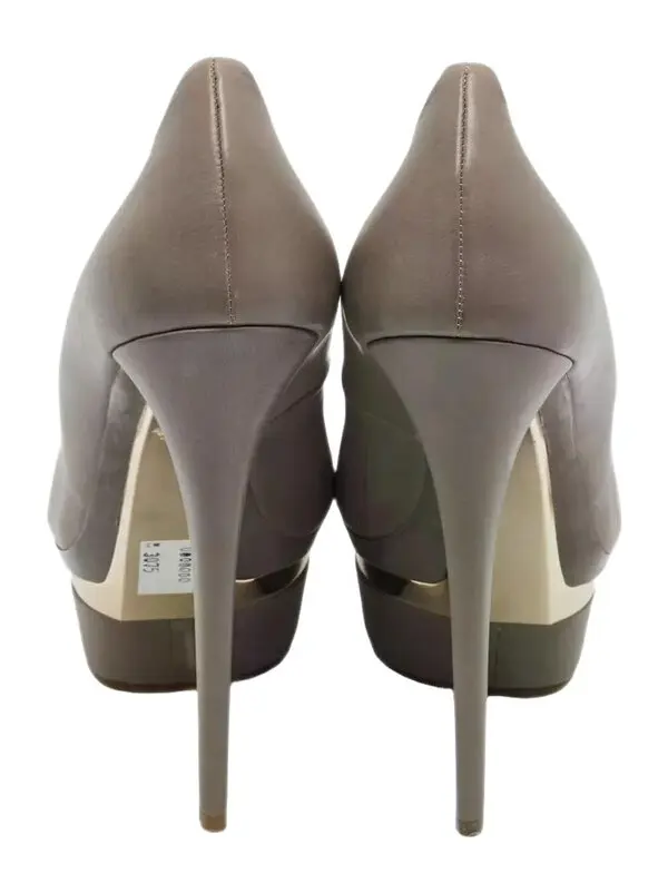 LE SILLA Leather Platform Pumps - Grey