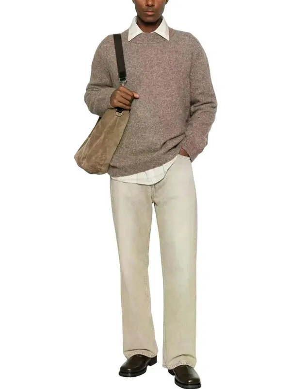 A.p.c. Crew Neck Ribbed-trim Sweater - Neutrals