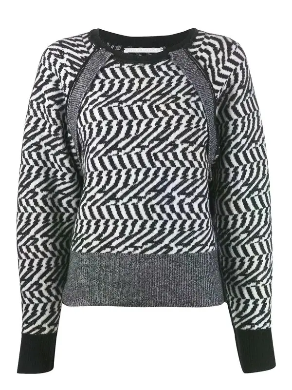 Stella McCartney Herringbone Glitch Sweater - Black