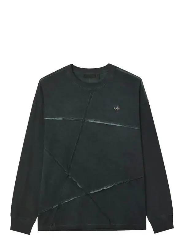 FIVE CM Exposed-seam Logo-plaque Long-sleeved T-shirt - Black