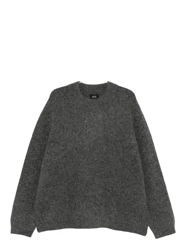 A.p.c. Brushed-knit Crew Neck Sweater - Grey