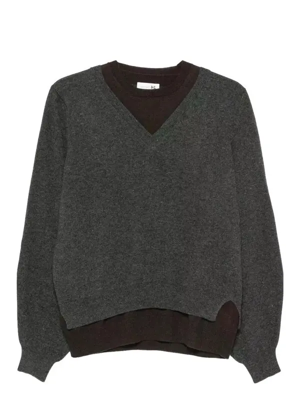 MANZONI 24 Layered V-neck Sweater - Grey