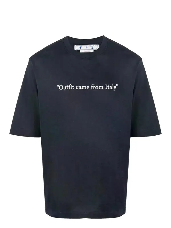 Off-White Logo-print Cotton T-shirt - Blue