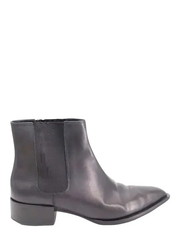 Vince Pointed-toe Leather Ankle Boots - Black