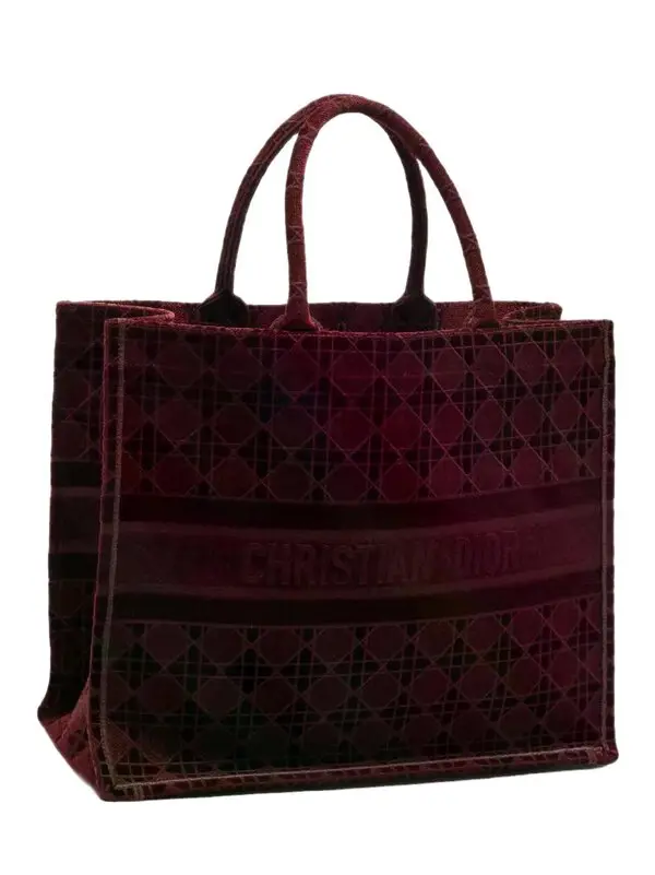 Dior 2020 Book Embroidered Cannage Tote Bag - Red